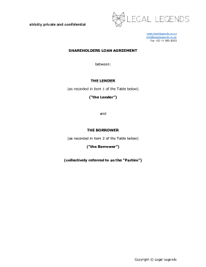 Fillable Online Template Loan Agreement - Legal Legends Fax Email Print ...