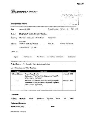 Fillable Online AECOM Transmittal Form Fax Email Print - pdfFiller