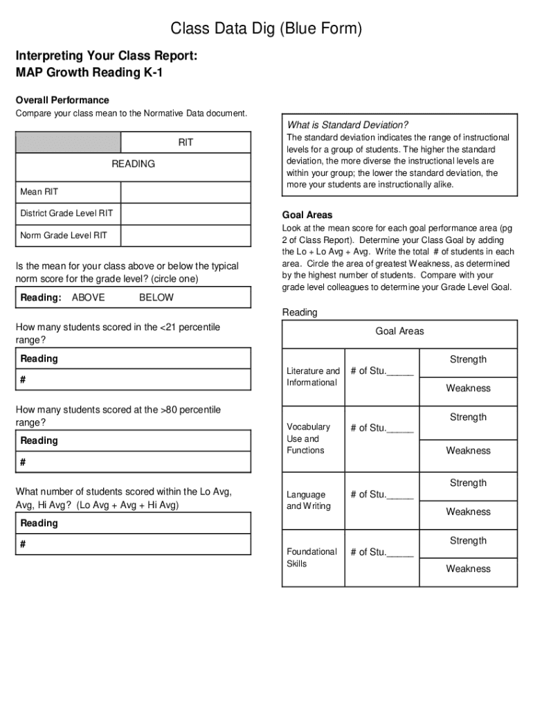 Fillable Online Class Data Dig (Blue Form) Fax Email Print - pdfFiller