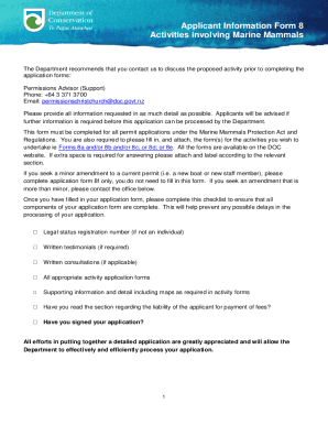 Fillable Online Applicant informationactivities involving marine ...