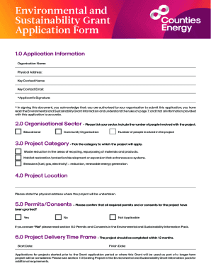 Fillable Online Environmental and Sustainability Grant Application Form ...