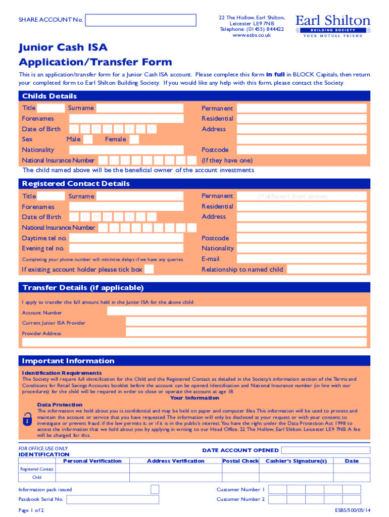Fillable Online Cash ISA Transfer Application Form Fax Email Print ... Fillable Online Cash ISA Transfer Application Form Fax Email Print ...