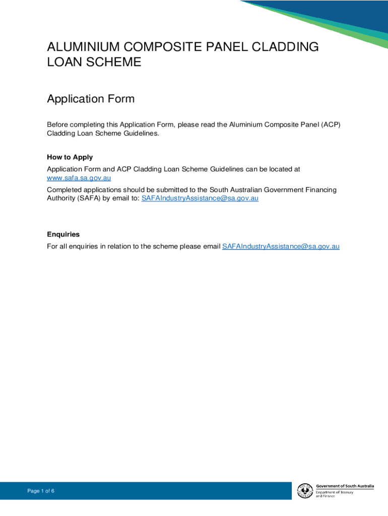 Fillable Online ACP-Cladding-Loan-Scheme-APPLICATION-FORM- ... Fax Email Print - pdfFiller