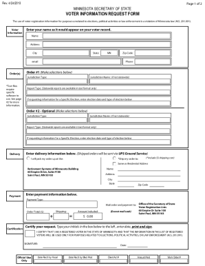 Fillable Online Voter Registration List Request Form.pdf Fax Email ...