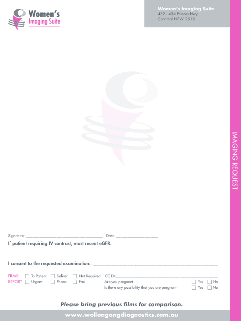 Fillable Online IMAGING REQUEST Fax Email Print - pdfFiller