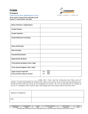 Fillable Online 3.02 Community Bus Application Form Fax Email Print ...