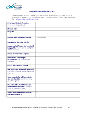 Fillable Online ANNEX 4. Template Material/Data Transfer Agreement ...
