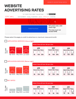 Fillable Online qtac edu DIGITAL RATE CARD AND BOOKING FORM Fax Email ...