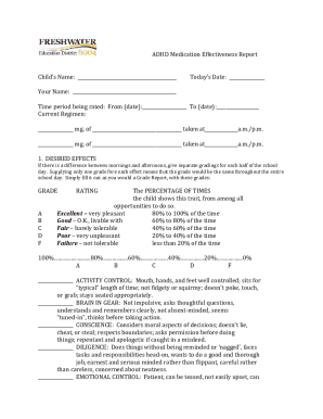 Fillable Online ADHD Follow-up Visit Protocol Fax Email Print - pdfFiller