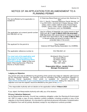 Fillable Online NOTICE OF AN APPLICATION FOR AN AMENDMENT TO A ... Fax Email Print - pdfFiller