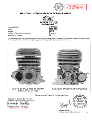Fillable Online NATIONAL HOMOLOGATION FORM ENGINE Fax Email Print ...