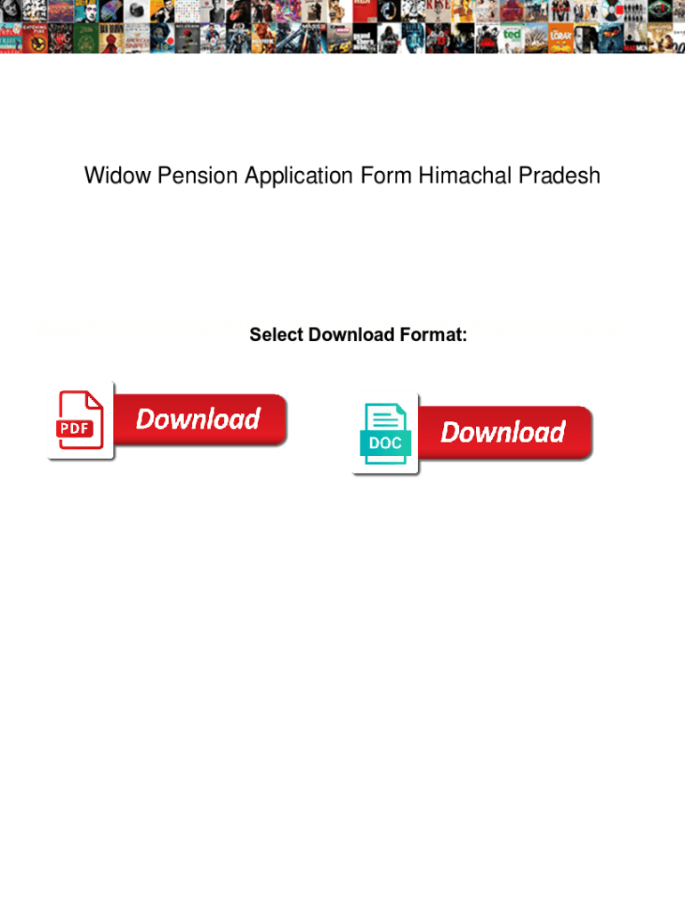 Fillable Online Widow Pension Application Form Himachal Pradesh. Widow ...