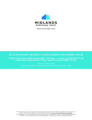 Fillable Online REPLACEMENT PRODUCT DISCLOSURE STATEMENT (PDS) Fax ...