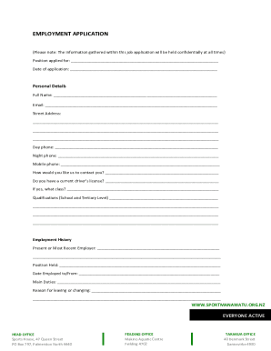 Fillable Online Application For Employment (Civil Service) Fax Email ...