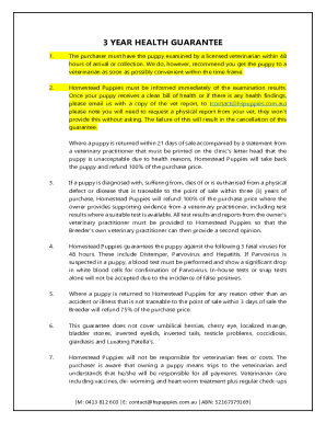 Fillable Online Health Guarantee Sample Clauses Fax Email Print - pdfFiller