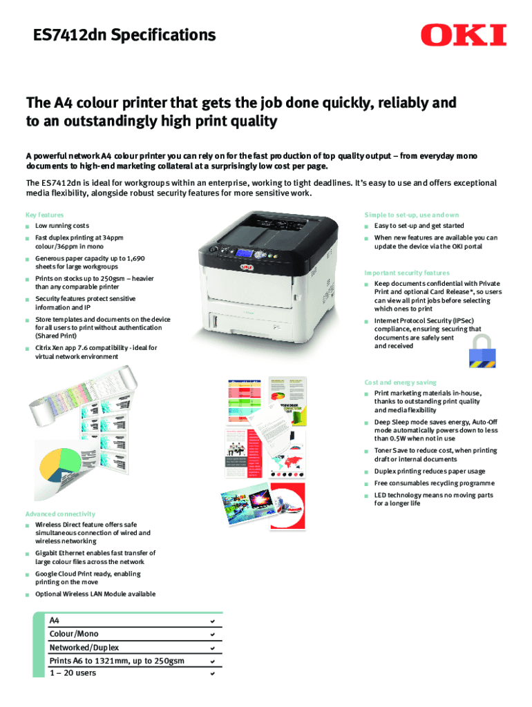 Fillable Online OKI ES7412dn A4 colour printer that gets the job done ...