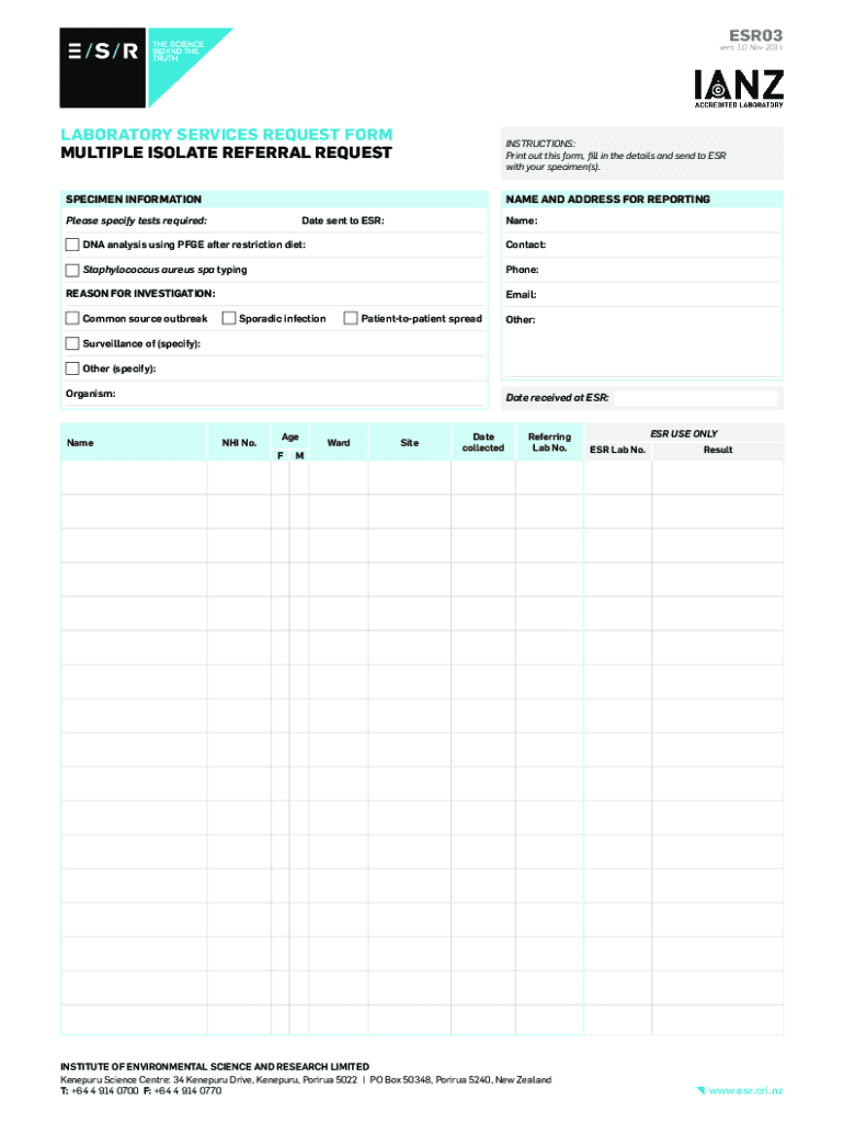 Fillable Online laboratory services request form Fax Email Print ...