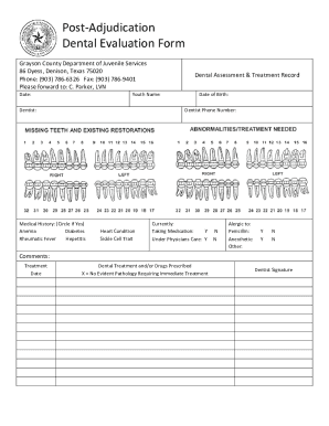 Fillable Online Post-Adjudication Dental Evaluation Form - Grayson ...