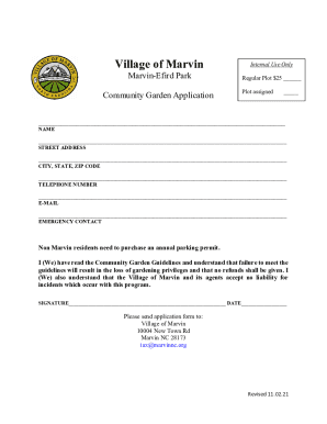 Fillable Online Community Gardens Registration Form Fax Email Print ...