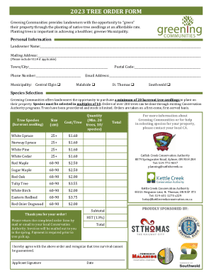 Fillable Online 2023 TREE ORDER FORM Fax Email Print - pdfFiller