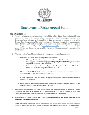 Fillable Online Employment Rights Appeal Form Fax Email Print - pdfFiller