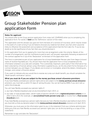 Fillable Online Group Stakeholder Pension plan application form Fax ...