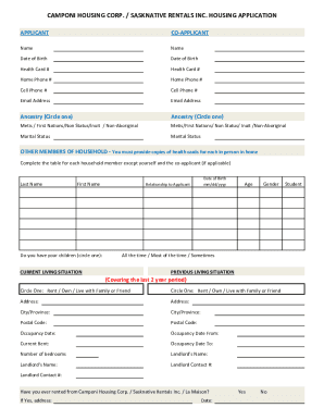 Fillable Online Housing - Application Forms Fax Email Print - pdfFiller