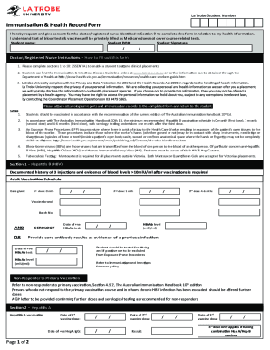 Fillable Online Immun form without Blood Borne Viruses section PG1 Fax ...