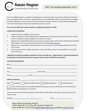 Fillable Online 2022 Tree Seedling Application Form Fax Email Print ...