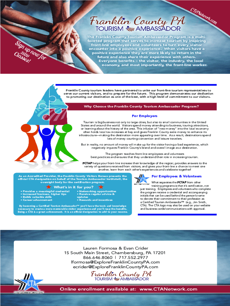 Fillable Online a multi-faceted program that serves to increase tourism ...