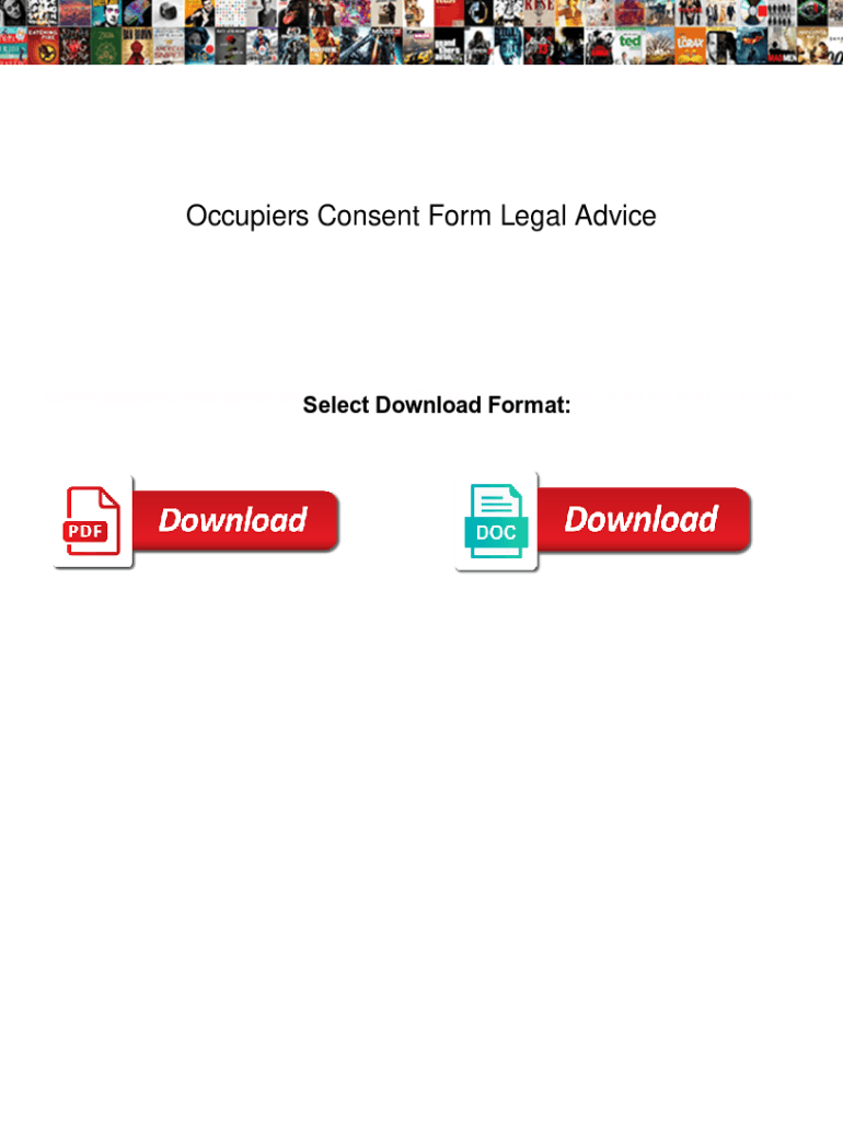 Fillable Online Occupiers Consent Form Legal Advice. Occupiers Consent ...