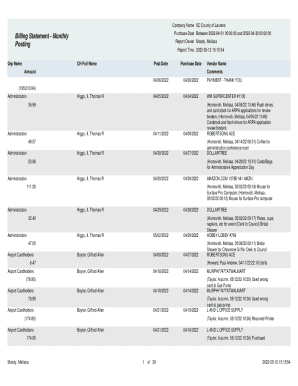 Fillable Online Billing Statement - Monthly Posting Fax Email Print ...