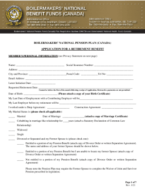Fillable Online NS Retirement Application Fax Email Print - pdfFiller