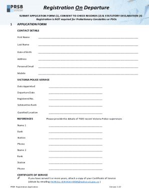 Fillable Online Registration On Departure Fax Email Print - pdfFiller
