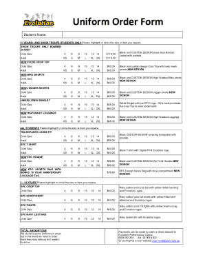 Fillable Online LADYWOOD PRIMARY SCHOOL - Uniform Order Form Fax Email ...
