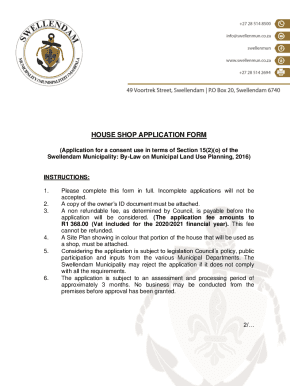 Fillable Online HOUSE SHOP APPLICATION FORM Fax Email Print - pdfFiller