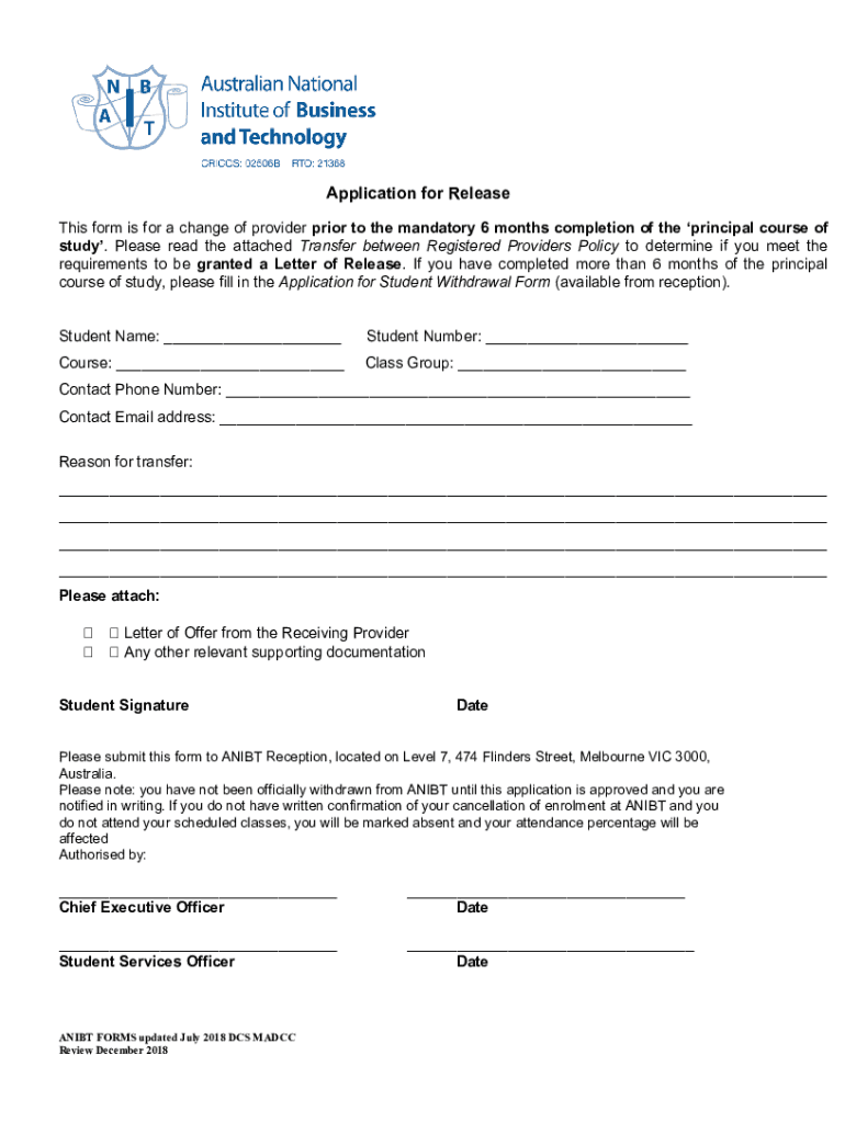 Fillable Online Application for Release Fax Email Print - pdfFiller