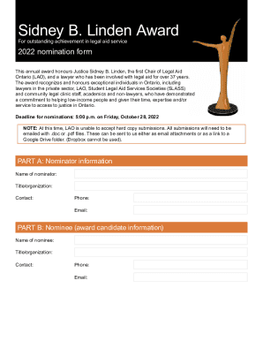 Fillable Online 2022 Sidney B. Linden Award nomination form. Nomination form for the 2022 Sidney ...