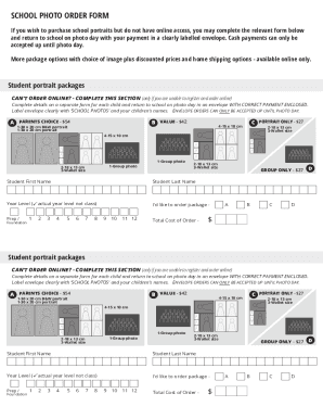 Fillable Online SCHOOL PHOTO ORDER FORM Fax Email Print - pdfFiller