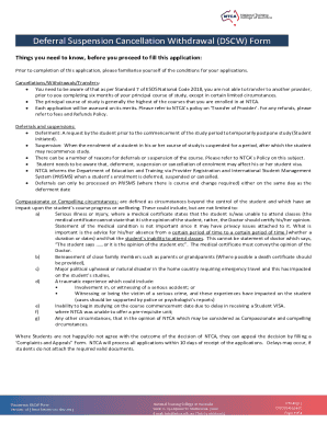 Fillable Online Defer, Suspend, Cancel or Withdraw from Enrolment Form ...