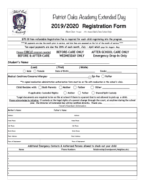 Fillable Online www-poa stjohns k12 fl Patriot Oaks Academy Extended ...