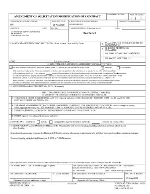 Fillable Online Amendment is necessary to revise the Statement of Work ...