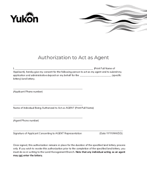 Fillable Online Authorization to act as agent letter Fax Email Print ...