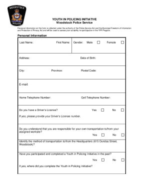 Fillable Online Freedom of Information Request - Woodstock Police ...
