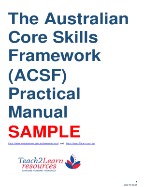 Fillable Online SAMPLE-The-Australian-Core-Skills-Framework-ACSF ...