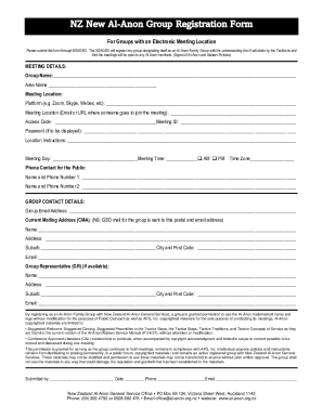 Fillable Online al-anon org New Al-Anon Group Registration Form ...