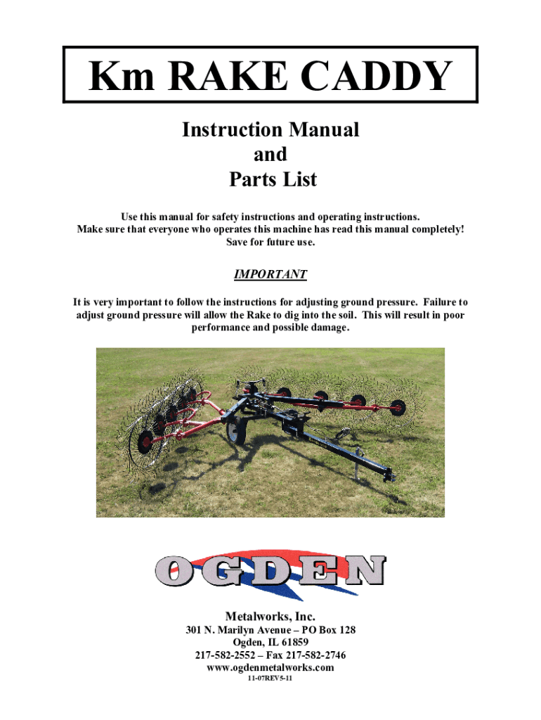 Fillable Online KM RAKE CADDY Fax Email Print - pdfFiller