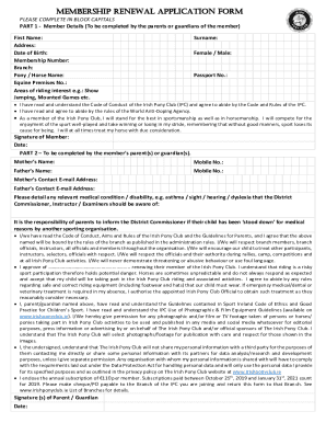 Fillable Online MEMBERSHIP RENEWAL APPLICATION FORM Fax Email Print - pdfFiller