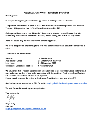 Fillable Online Application Form: English Teacher Fax Email Print ...