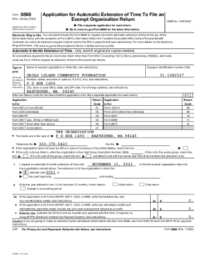 Fillable Online We approved your Form 8868, Application for Extension ...